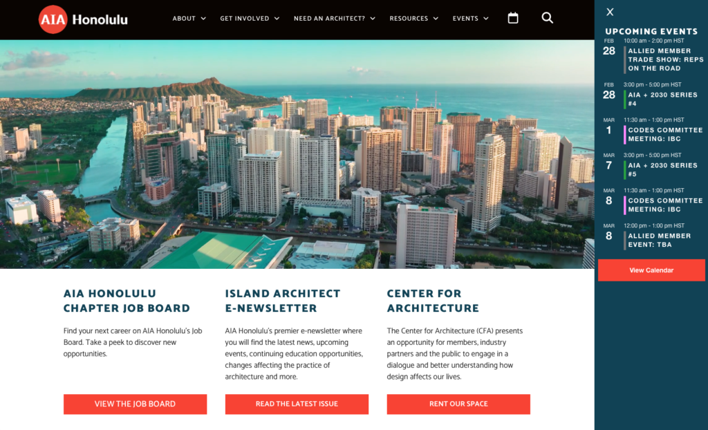 AIA Honolulu Website - Design Asylum inc.
